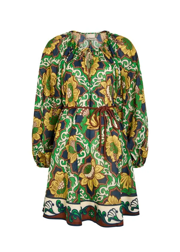 ALEMAIS Alémais Liana Belted Printed Ramie Mini Dress - Multicoloured