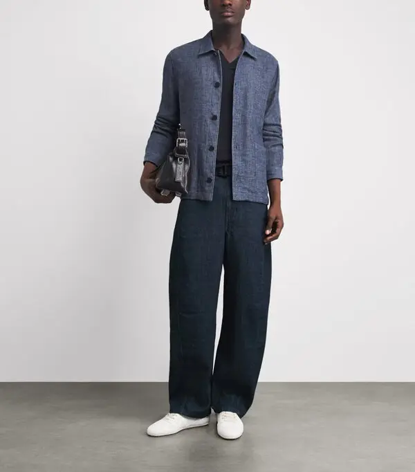 Sunspel Silk-cotton Long-sleeve Polo Shirt - Navy