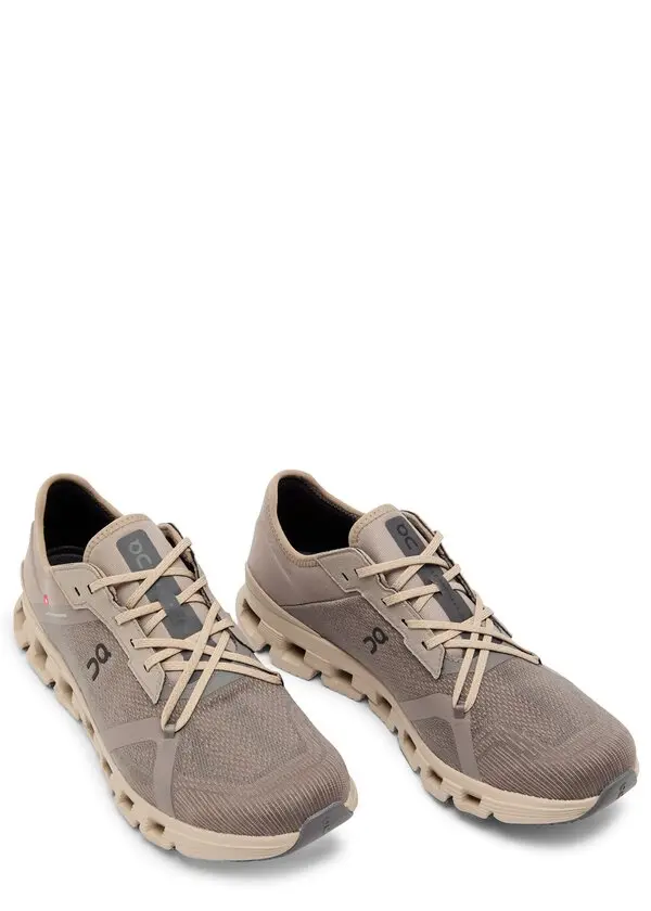 On Cloud X 4 Panelled Mesh-knit Sneakers - Grey