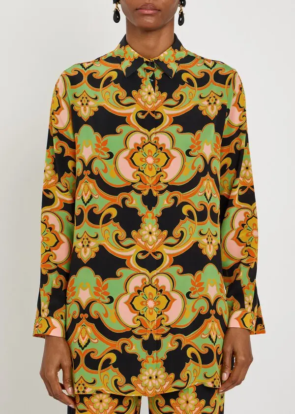 Etro Patterned Silk Shirt - Black