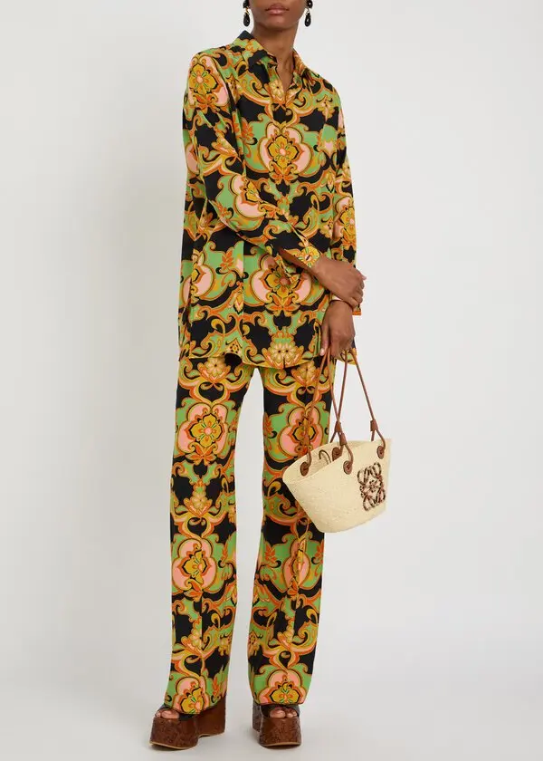 Etro Patterned Silk Shirt - Black