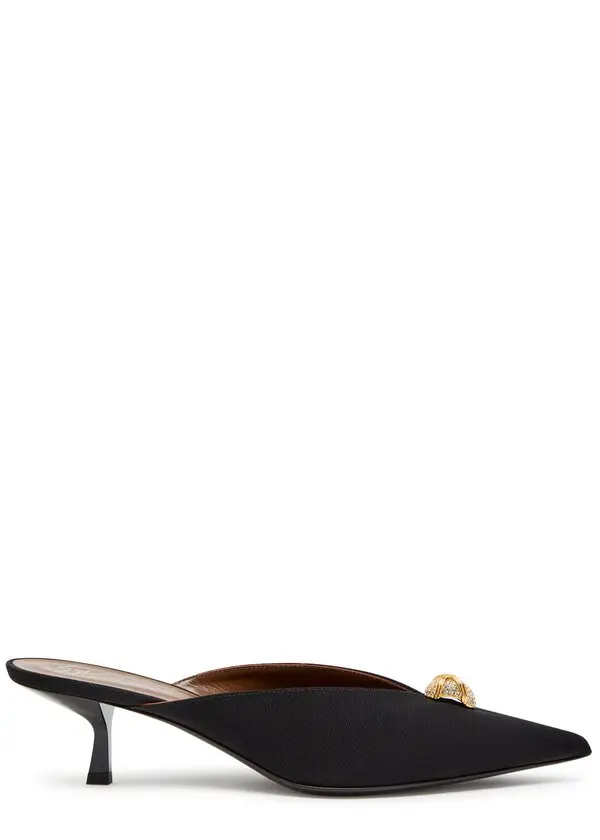 GIUSEPPE ZANOTTI Raquel 50 Crystal-embellished Woven Mules