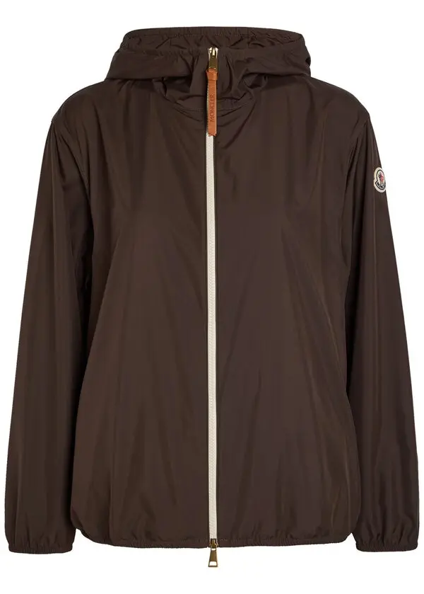 Moncler Fegeos Hooded Shell Jacket - Brown