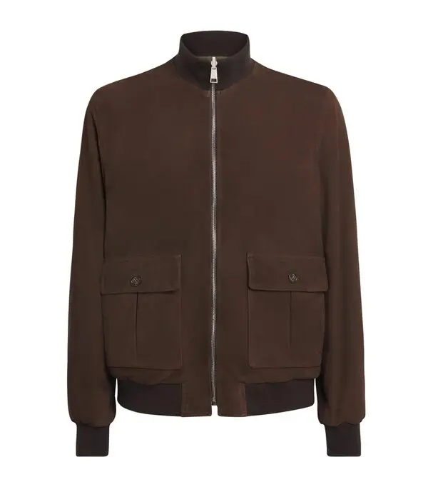 VALSTAR Suede Ino Reversible Bomber Jacket - Brown