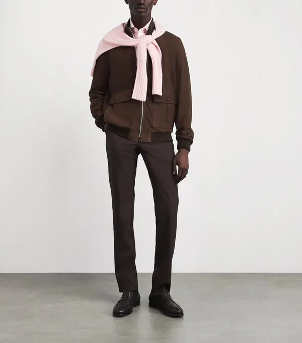 VALSTAR Suede Ino Reversible Bomber Jacket - Brown