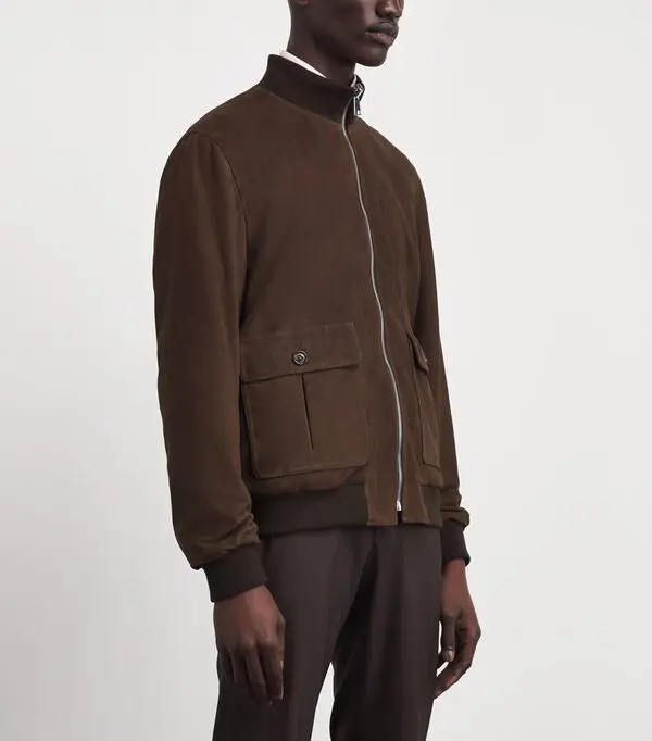 VALSTAR Suede Ino Reversible Bomber Jacket - Brown