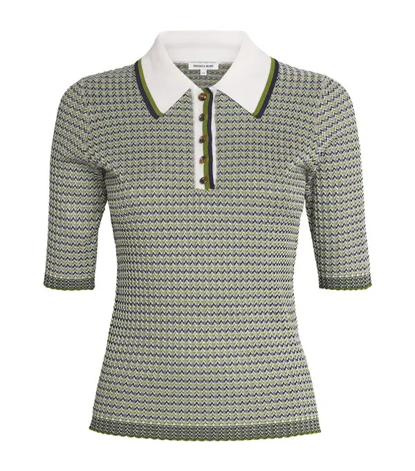 Veronica Beard Geometric Jacquard Polo Shirt