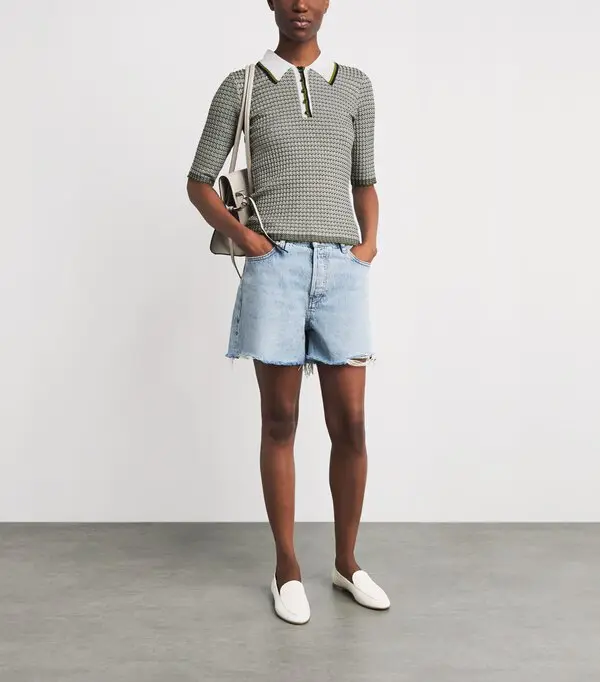 Veronica Beard Geometric Jacquard Polo Shirt