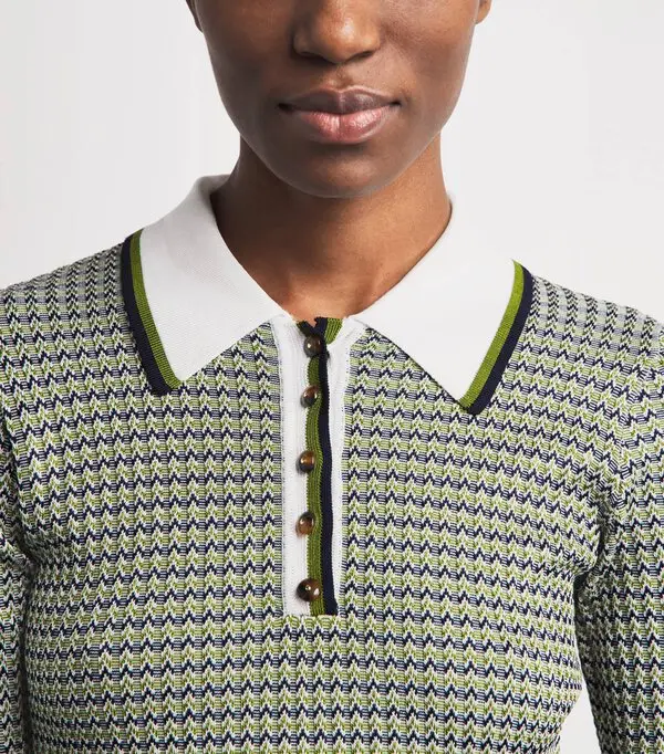 Veronica Beard Geometric Jacquard Polo Shirt