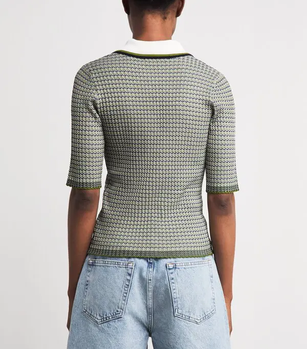Veronica Beard Geometric Jacquard Polo Shirt