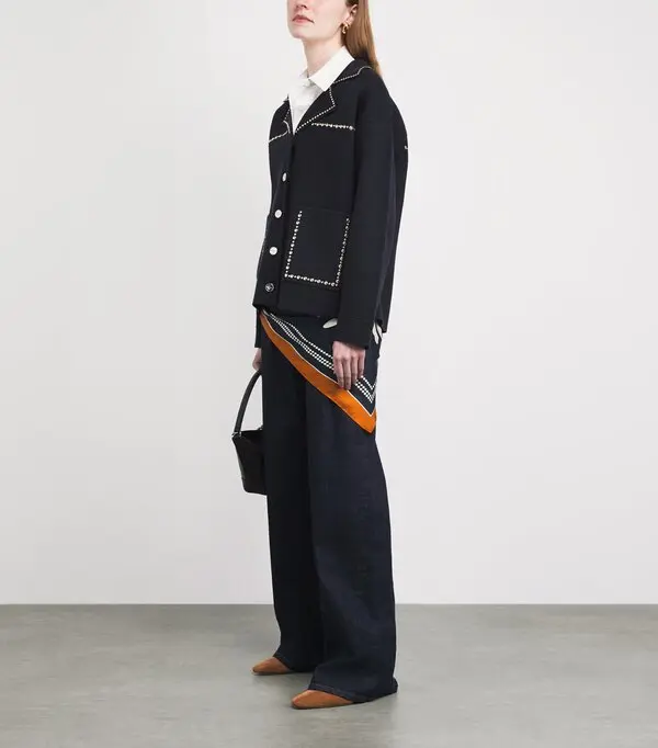 Sandro Embellished Blazer-collar Cardigan
