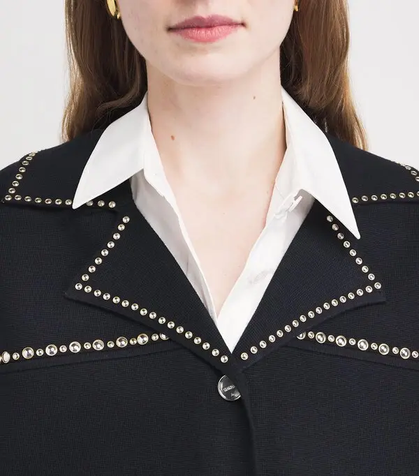 Sandro Embellished Blazer-collar Cardigan