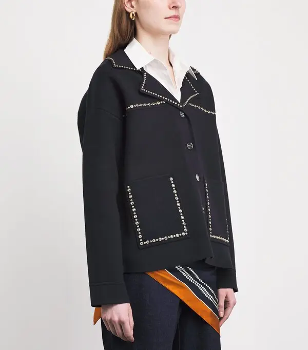 Sandro Embellished Blazer-collar Cardigan