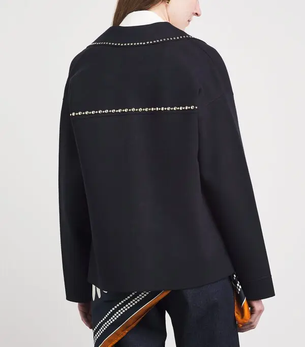 Sandro Embellished Blazer-collar Cardigan