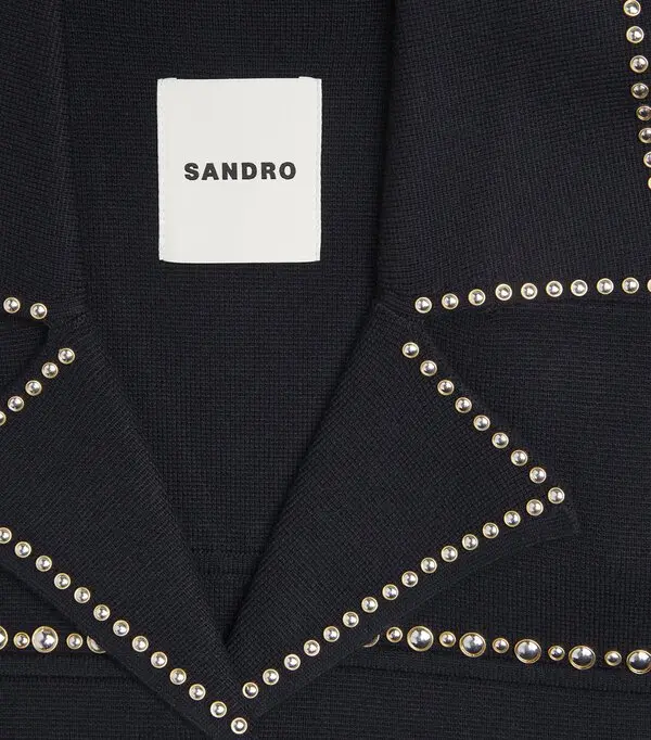Sandro Embellished Blazer-collar Cardigan