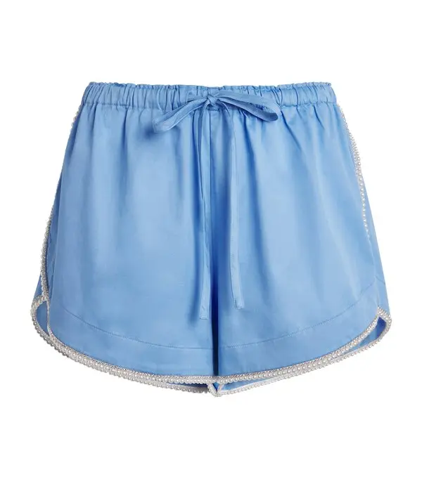 Sandro Faux Pearl-trim Shorts - Blue