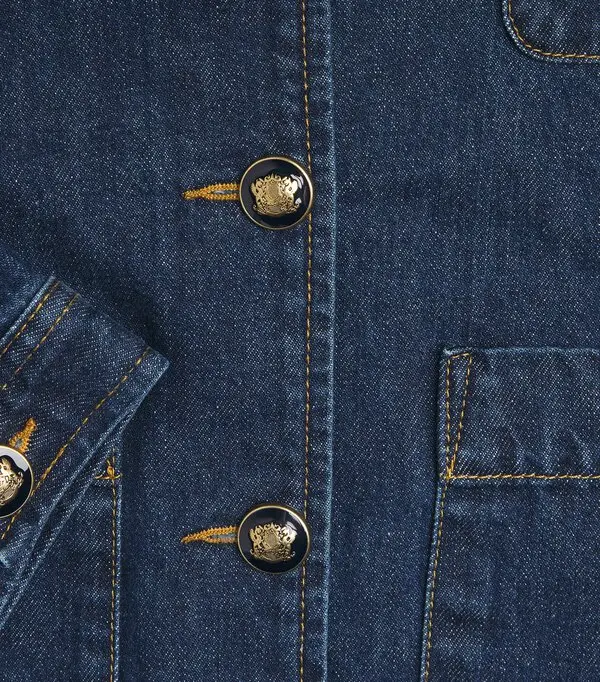 Sandro Crest-button Denim Jacket - Blue
