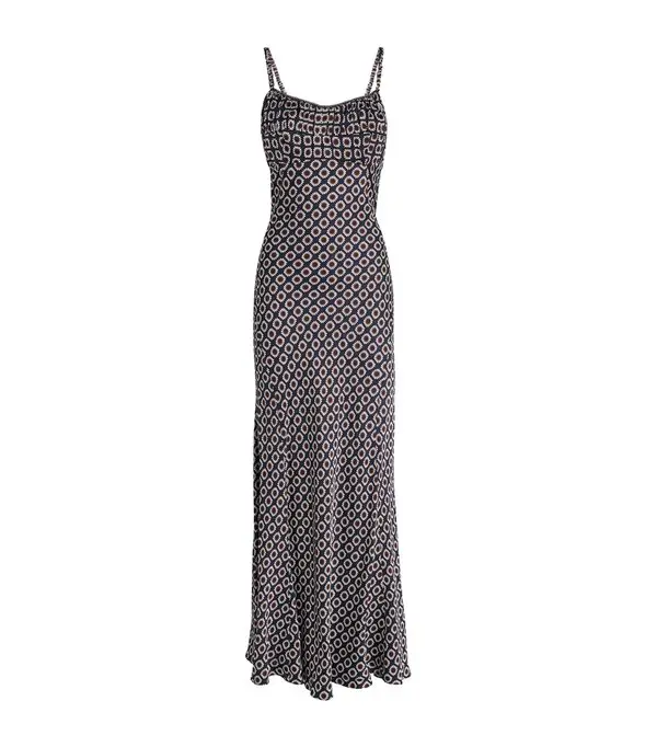 Sandro Floral Print Maxi Slip Dress