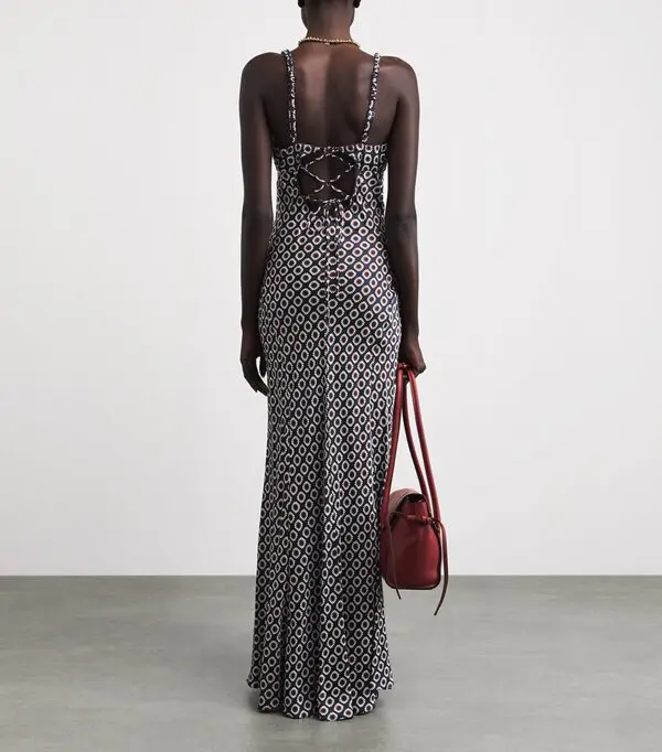 Sandro Floral Print Maxi Slip Dress