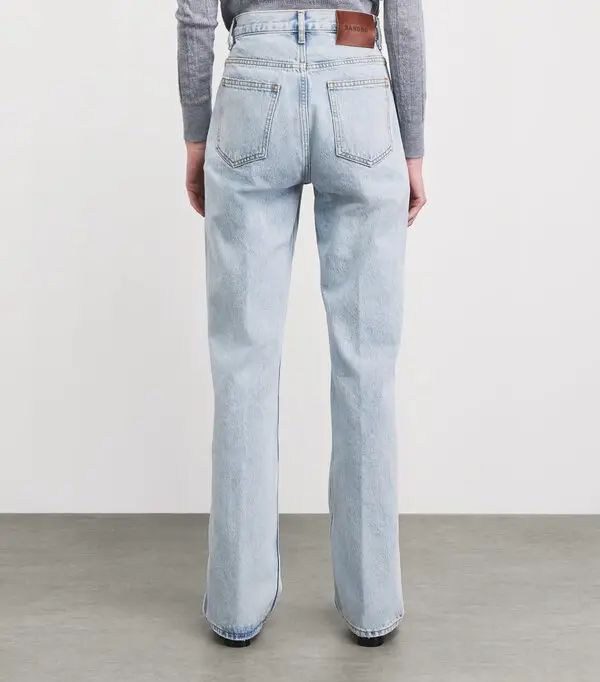 Sandro Straight-leg High-rise Patch Pocket Jeans - Blue