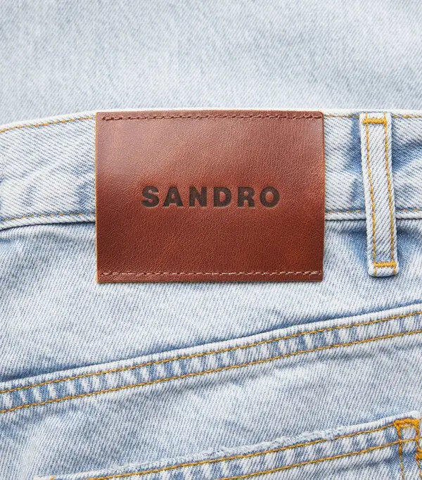 Sandro Straight-leg High-rise Patch Pocket Jeans - Blue
