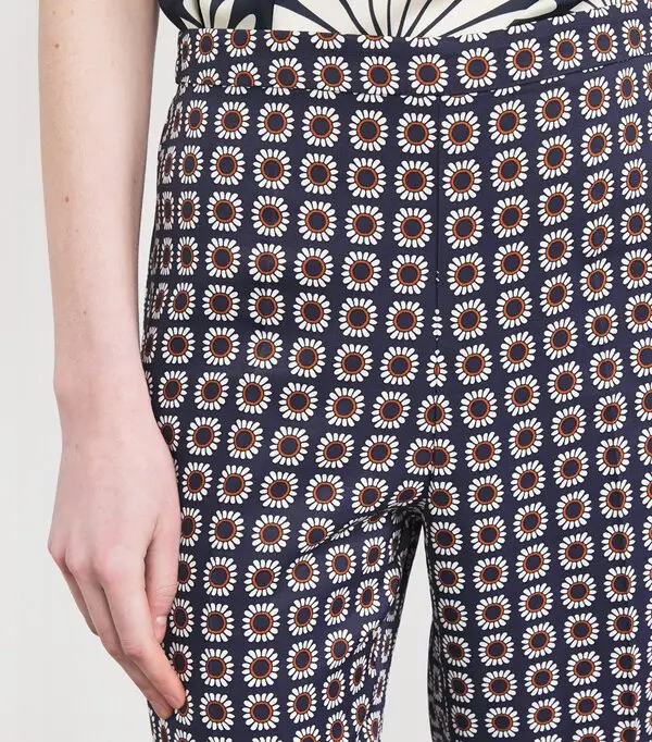 Sandro Floral Print Flared Trousers - Blue