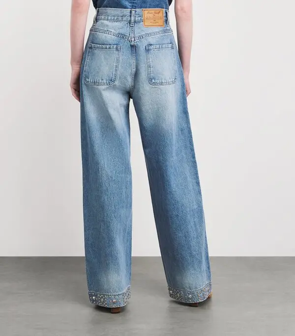 Sandro Embellished Straight-leg Jeans
