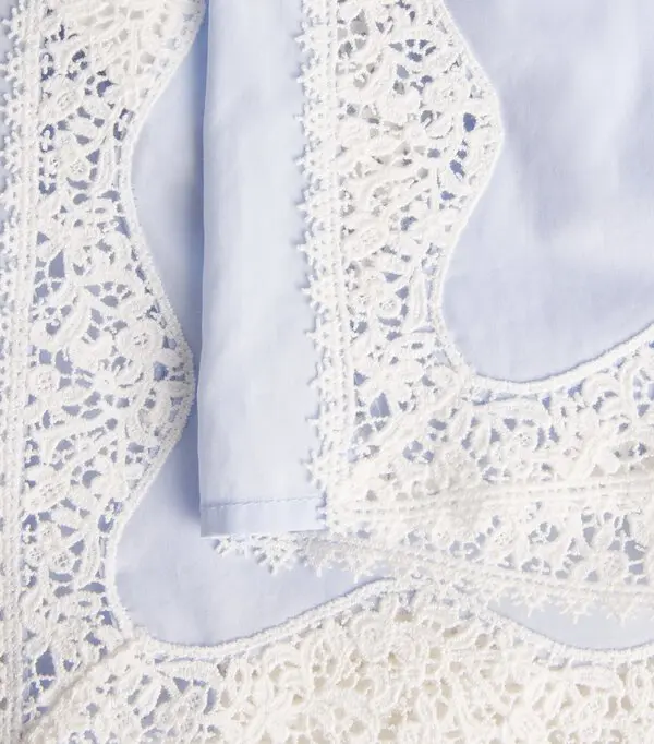 Sandro Cotton Lace-detail Shorts - Blue
