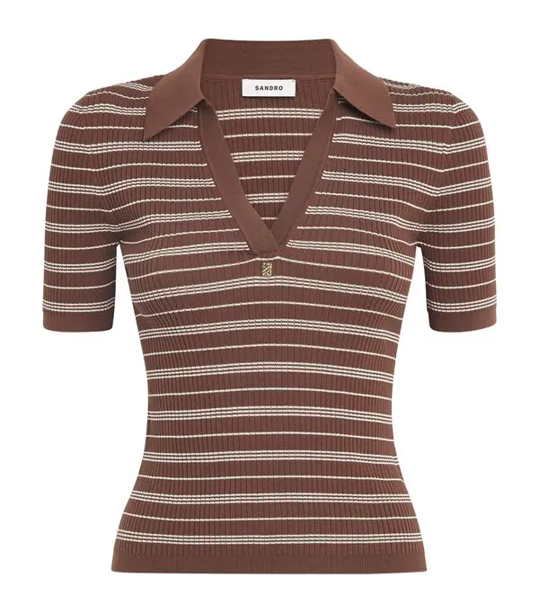 Sandro Striped Polo Shirt