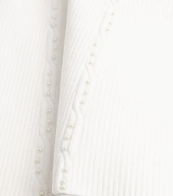 Sandro Beaded Knit Mini Dress - Beige