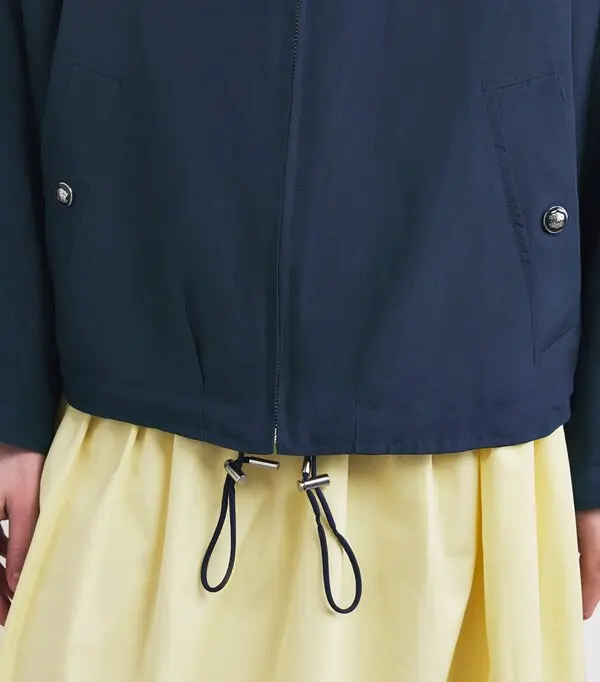 Sandro Embroidered Logo Funnel-neck Jacket - Blue