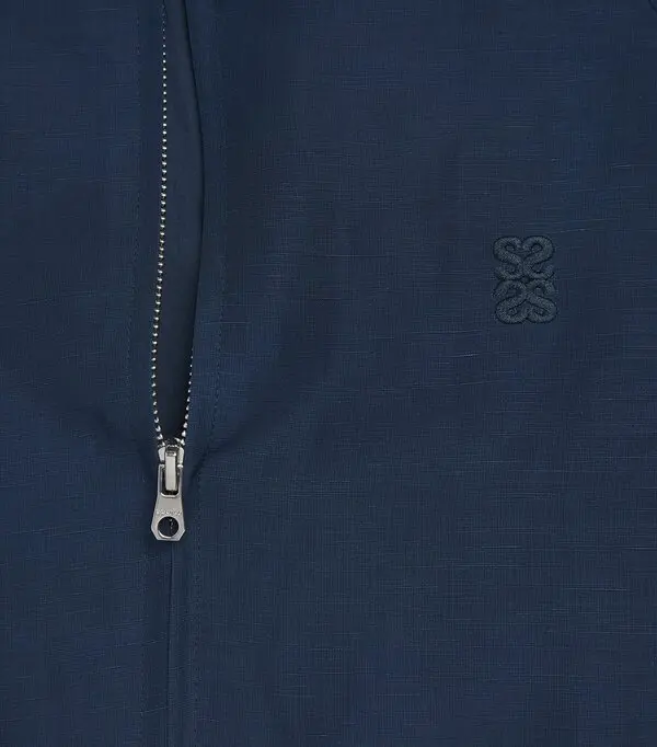 Sandro Embroidered Logo Funnel-neck Jacket - Blue