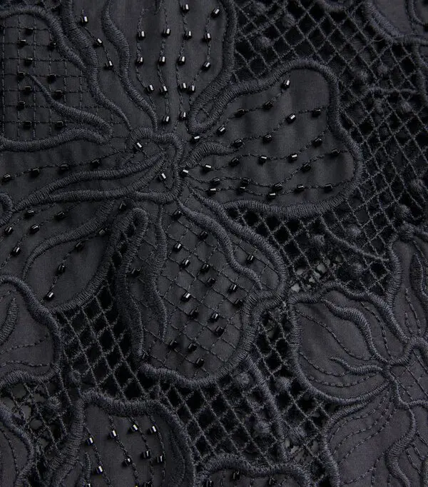 Sandro Guipure Lace Flared Trousers - Black