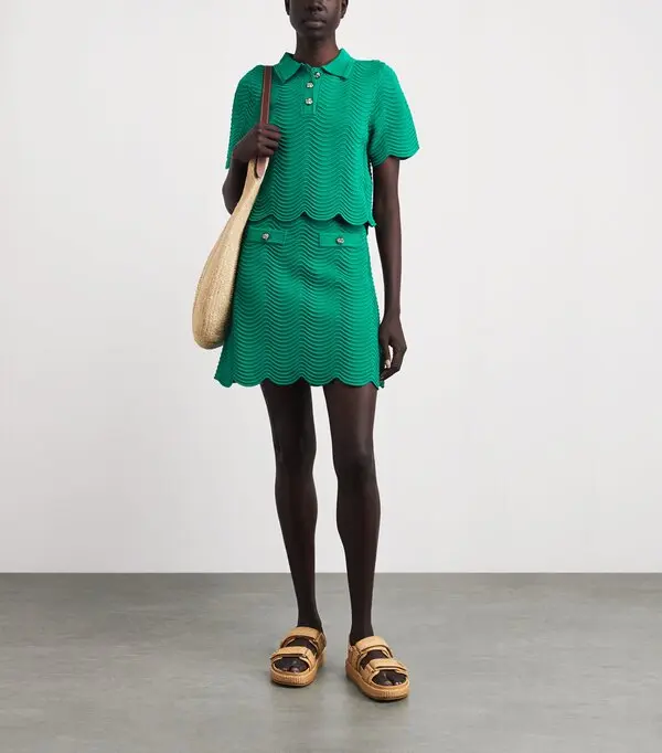 Sandro Knitted Mini Skirt - Green