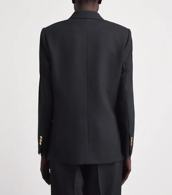 Sandro Virgin Wool Double-breasted Blazer - Black