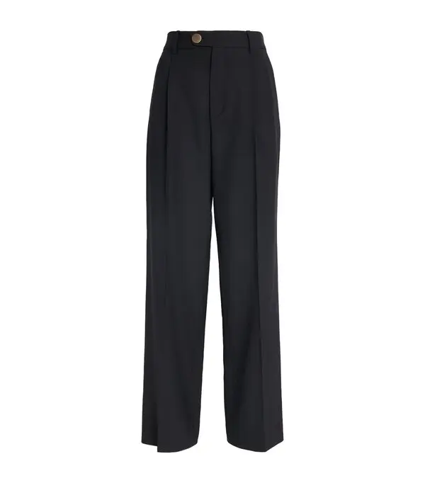 Sandro Wool Pleated Trousers - Black