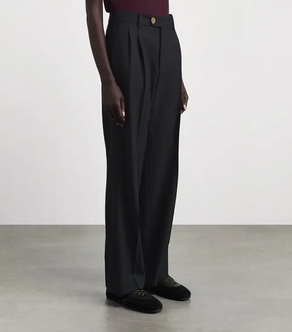 Sandro Wool Pleated Trousers - Black