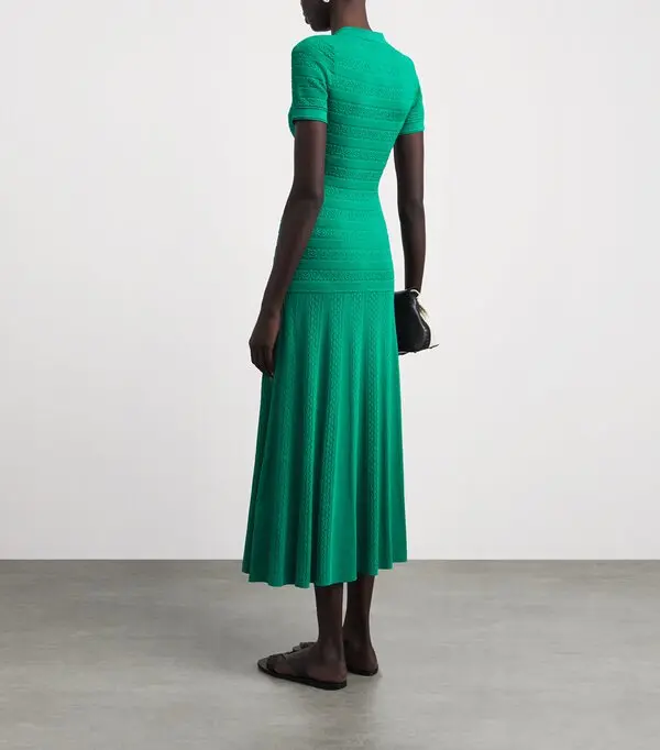Sandro Knit Button-down Midi Dress - Green