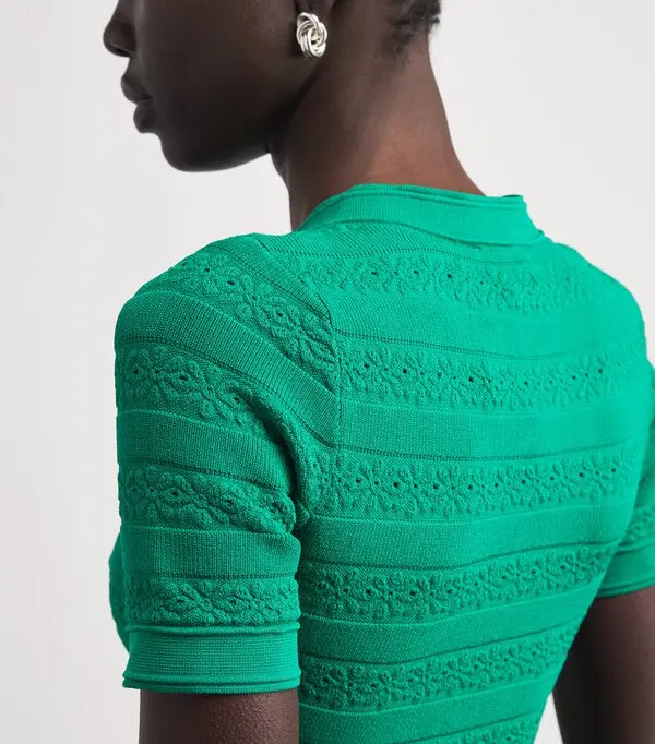 Sandro Knit Button-down Midi Dress - Green