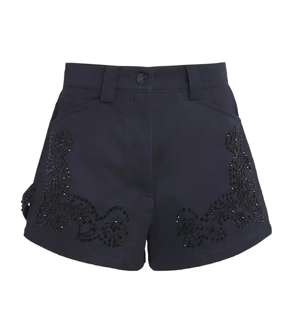 Sandro Cotton Embroidered Shorts