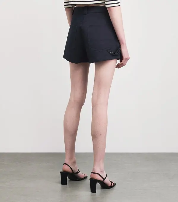 Sandro Cotton Embroidered Shorts