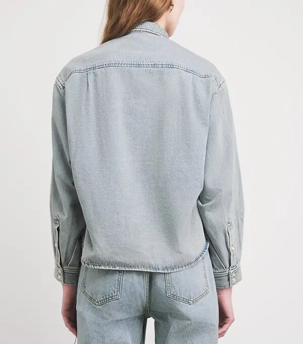 Sandro Embellished Denim Shirt - Blue