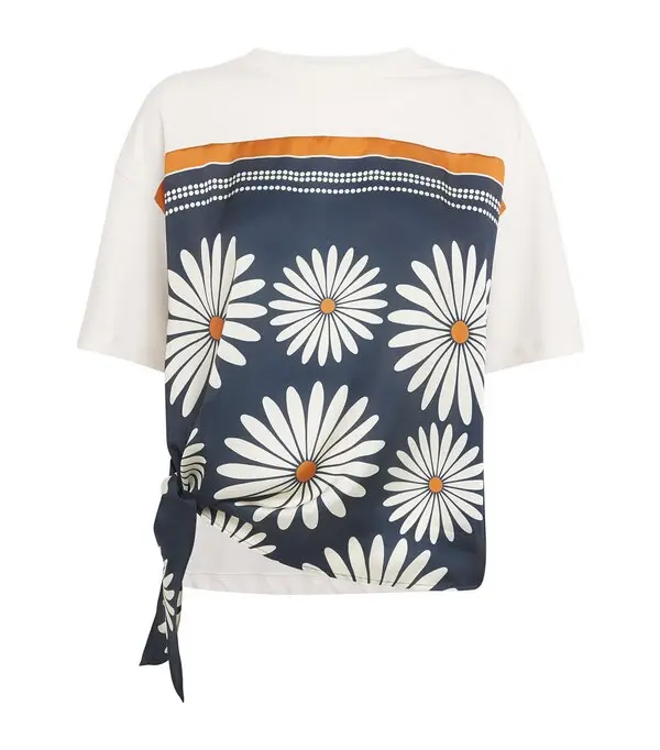 Sandro Cotton Floral Print T-shirt - Blue