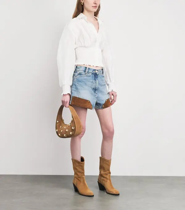 Sandro Linen-blend Smocked Shirt - Beige