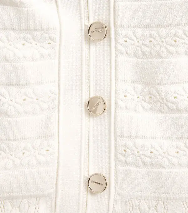 Sandro Knit Button-through Midi Dress - Beige