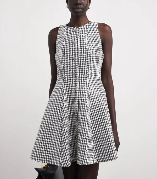 Sandro Tweed Sequinned Mini Dress - Black