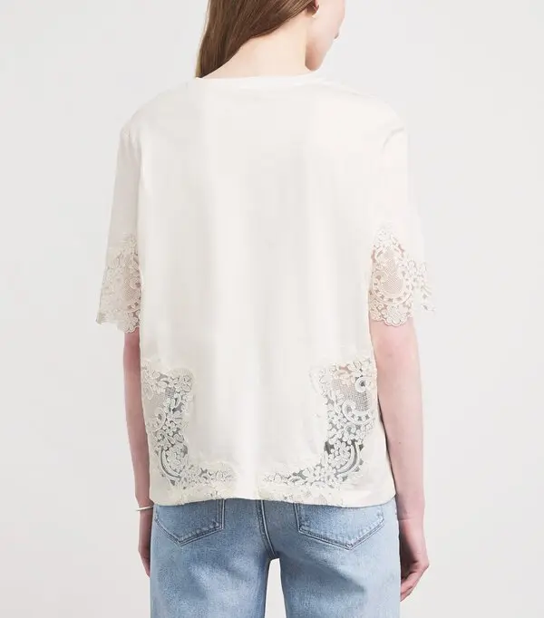 Sandro Cotton Lace T-shirt