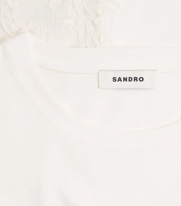 Sandro Cotton Lace T-shirt