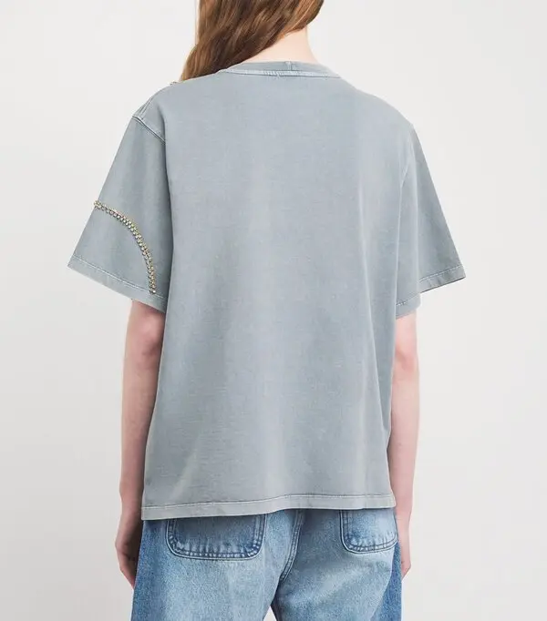 Sandro Cotton Embellished T-shirt - Black