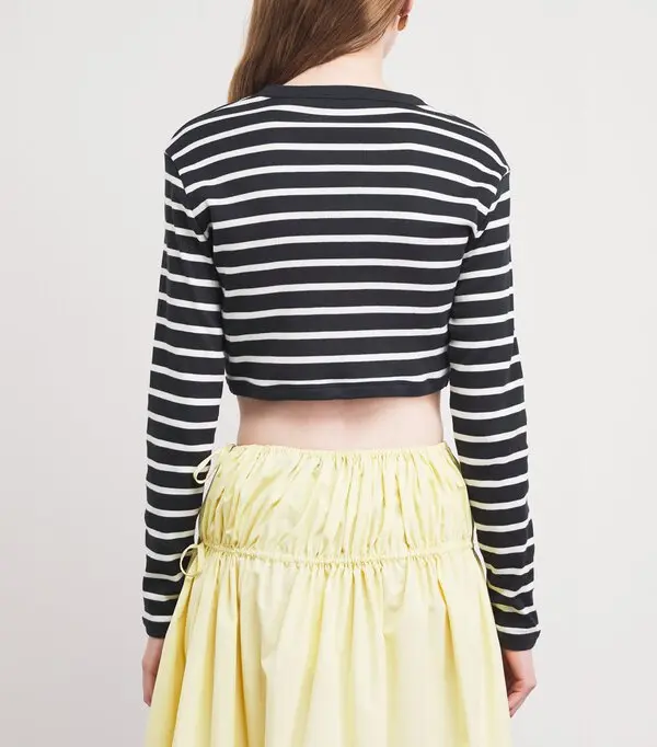Sandro Striped Cotton Crop Top